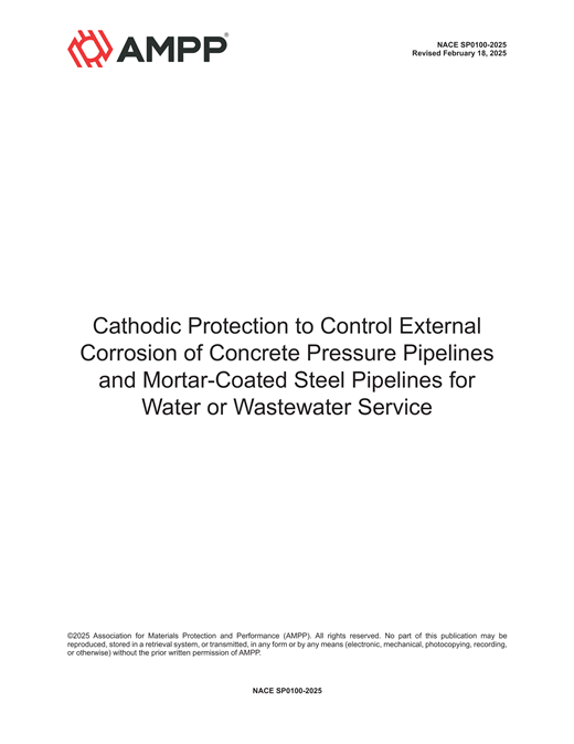 Cathodic Protection to Control External Corrosion of Concrete Pressure Pipelines and Mortar ...